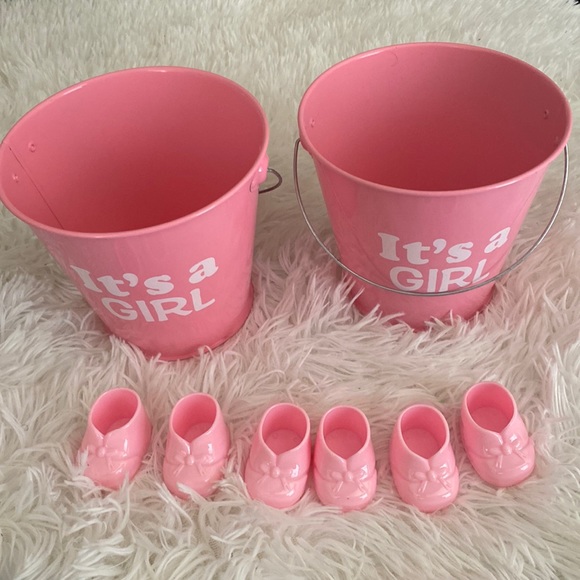 Other | Its A Girl Mini Pail Buckets Mini Shoe Decor | Poshmark